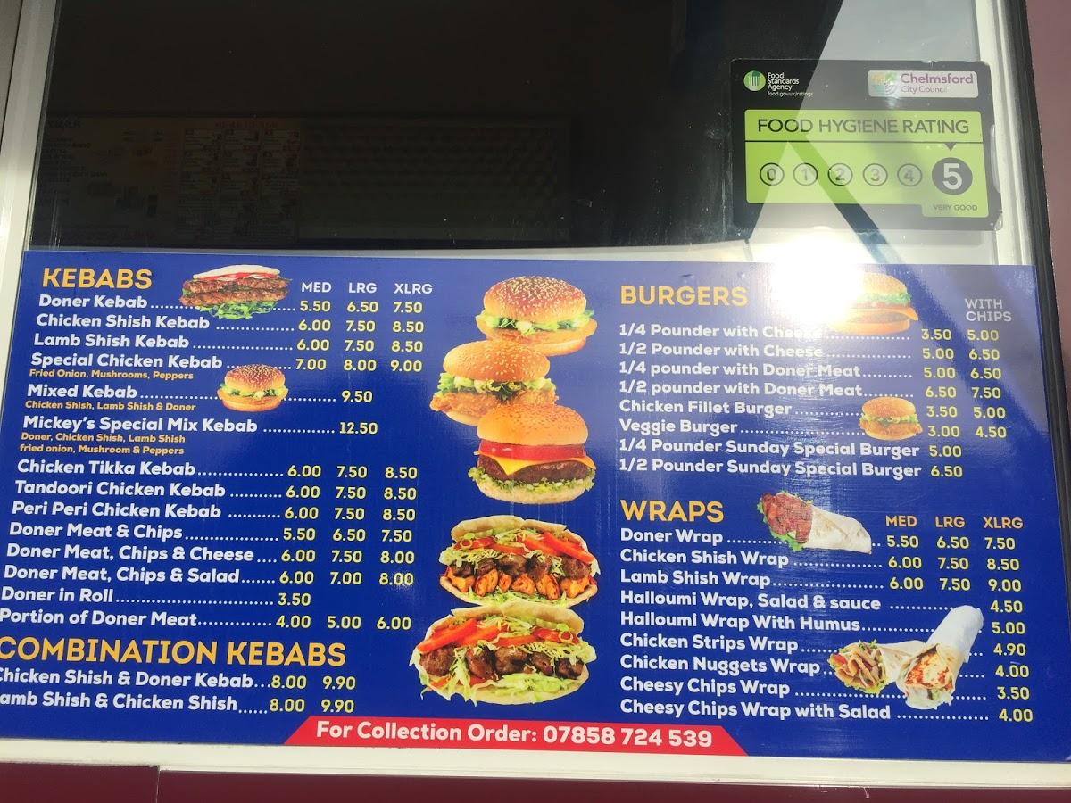 Menu at The best kebab, Chelmsford