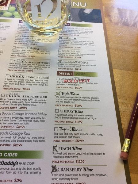 Menu at 12 Corners Vineyards - Grand Haven Tasting Rooom pub & bar ...