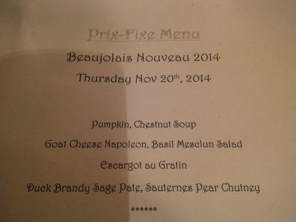 Menu at Cafe Monet, Springfield Township, 309 Millburn Ave