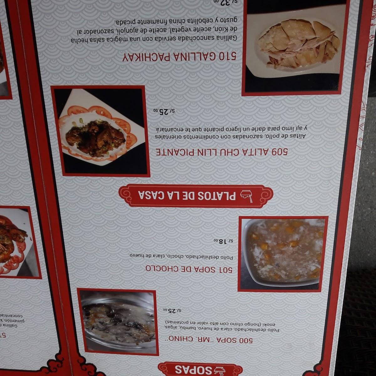 Carta del restaurante Mr. Chino, Santiago del Surco, LIMA