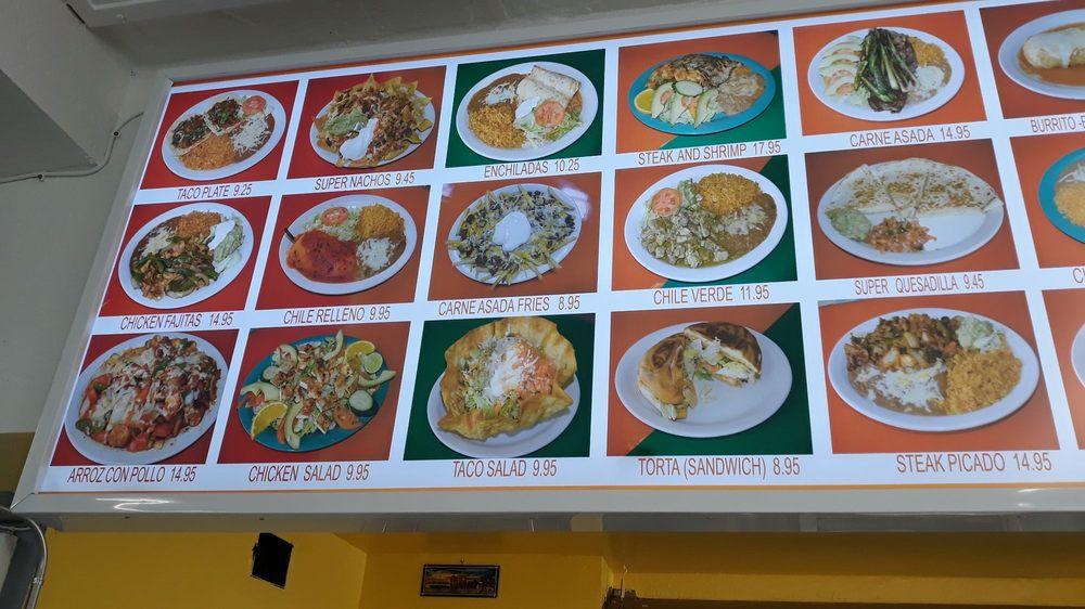 Menu at Taqueria Pacifica restaurant, Pacifica, Francisco Blvd