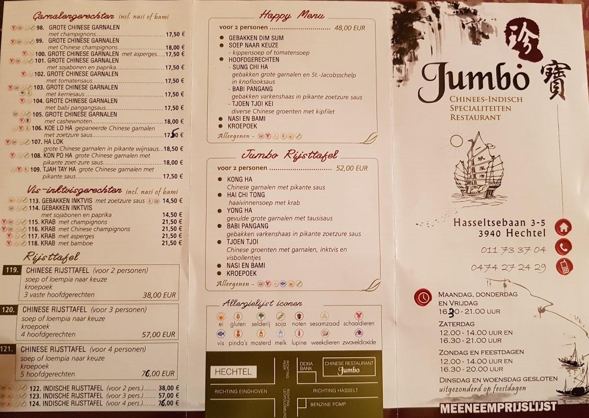 Menu at Jumbo, Hechtel-Eksel