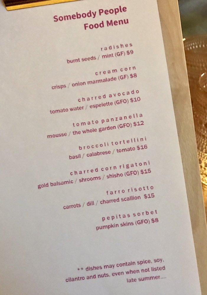 Menu at Somebody People pub & bar, Denver