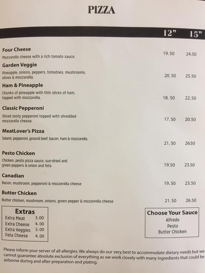 Menu at Tony's Restaurant, Fraser Lake, 210 Chowsunket St
