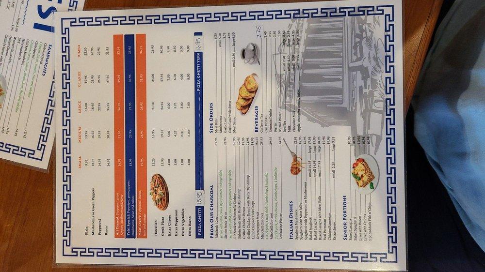Menu at Yefsi Restaurant, Iroquois