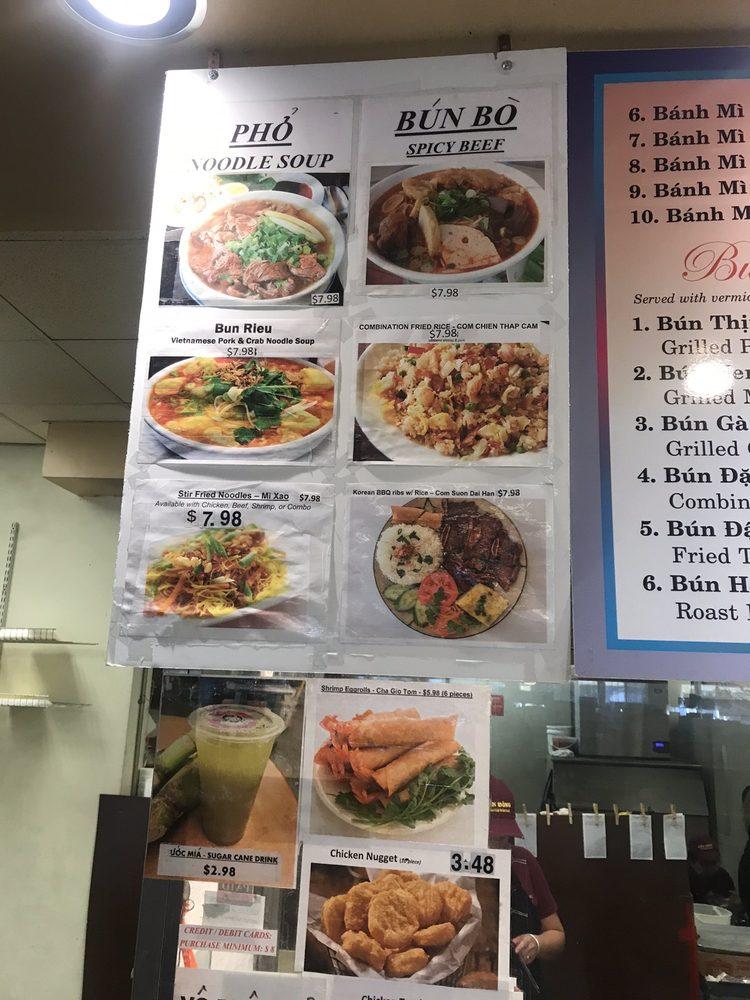 Menu at Chen's Biển Đông Oriental Market restaurant, Pensacola