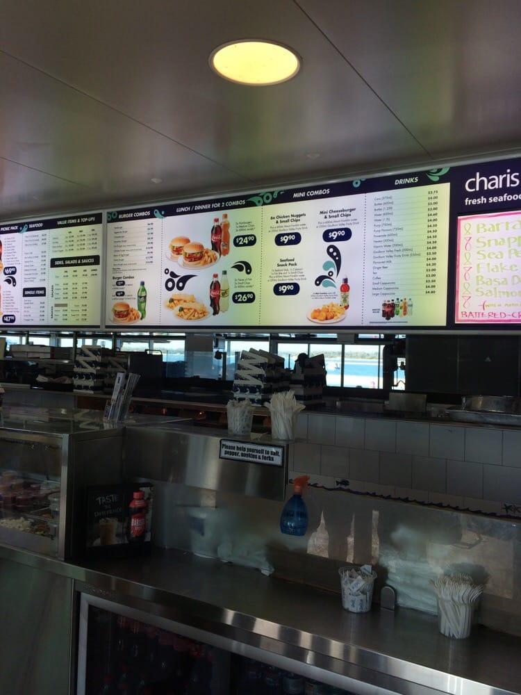 Menu at Charis Seafoods restaurant, Labrador, 371 Marine Parade