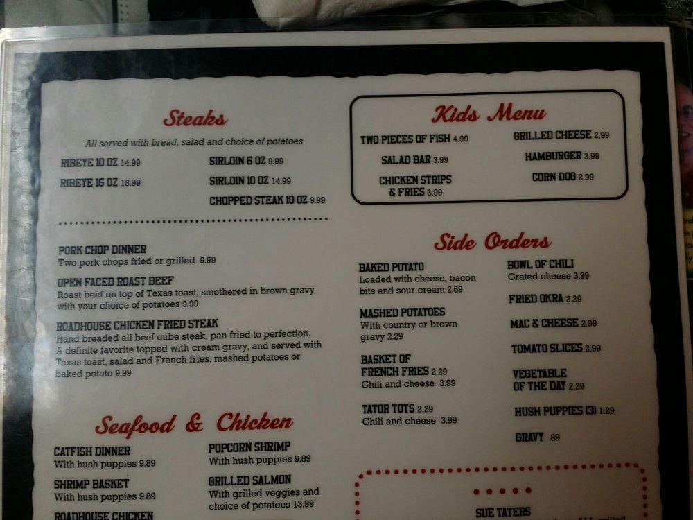 Menu at Roadhouse Family Diner steakhouse, Paris