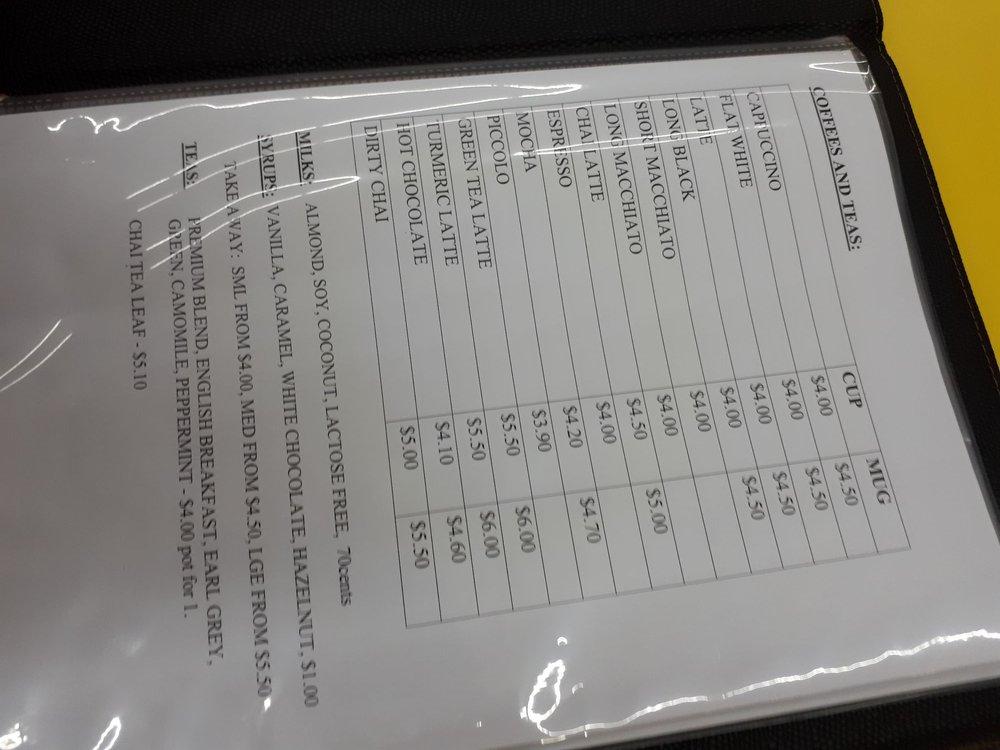 Menu at The Austral Cafe And Bakery, Murwillumbah