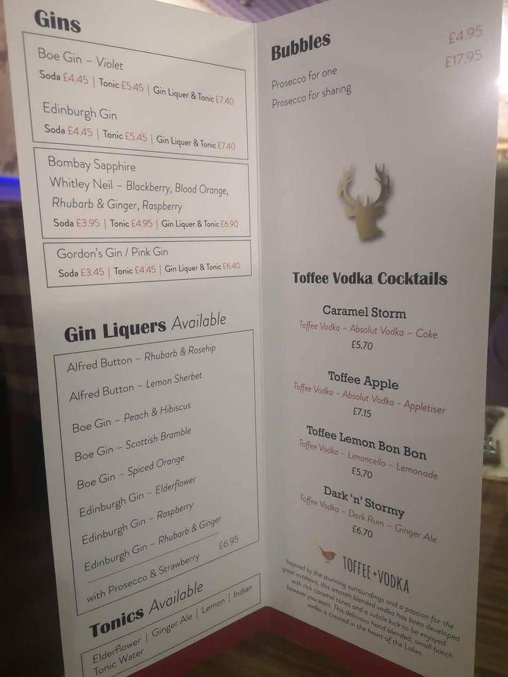 Menu at The Creamery Sports Bar, Falkirk