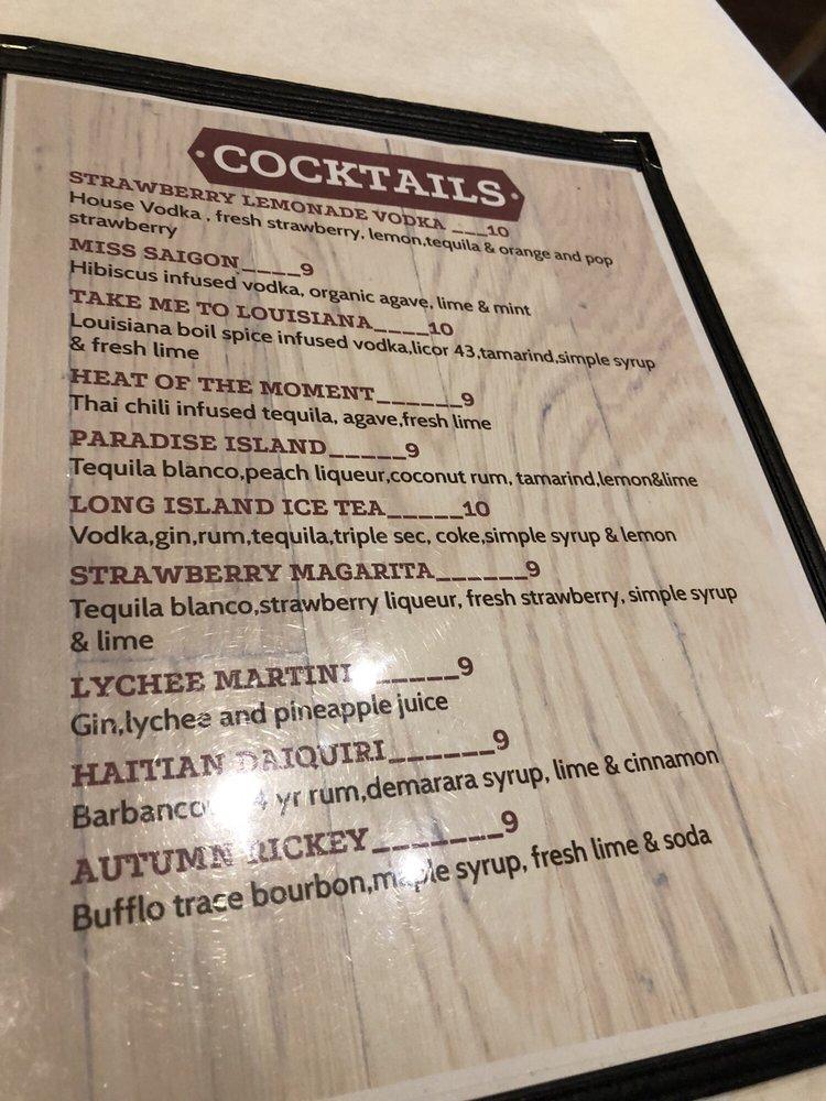 Menu at Crawfish Chef restaurant, Puyallup