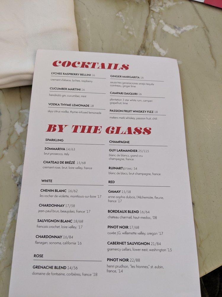 Menu at Paris Cafe, New York City, TWA Hotel