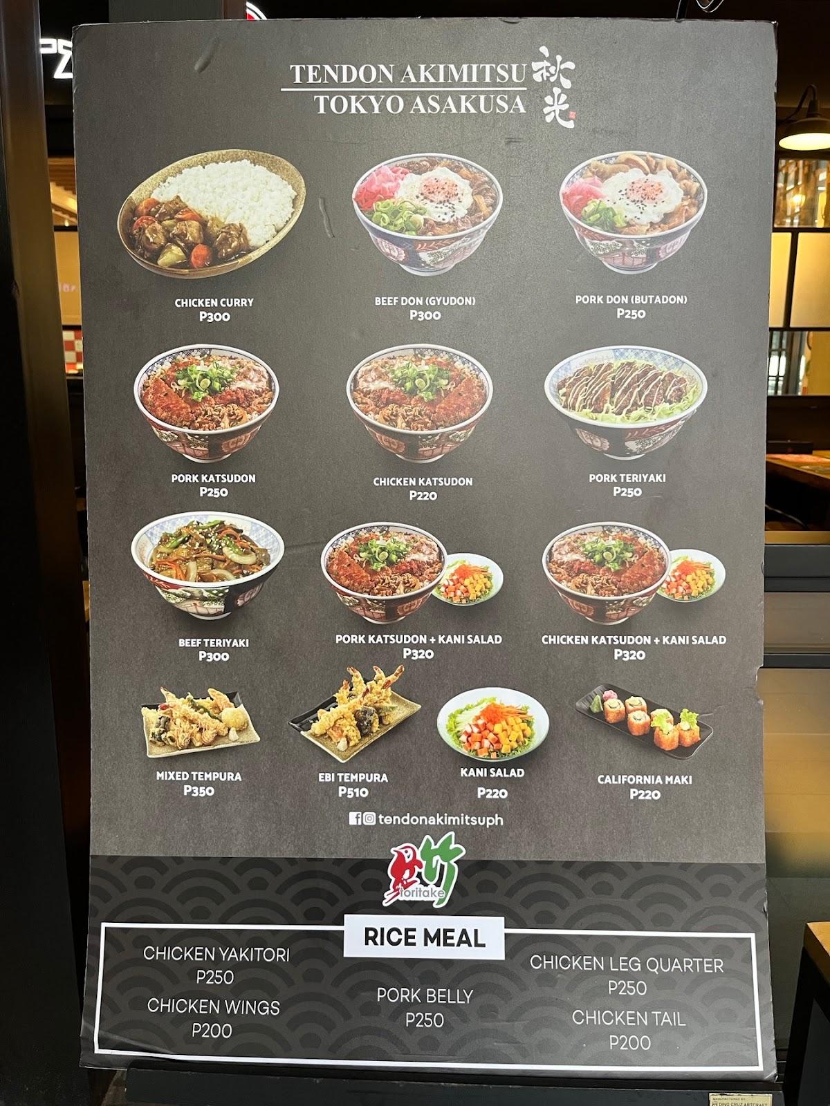 Menu at Ramen Nagi + Tendon Akimitsu restaurant, Pasig, Ground Floor ...