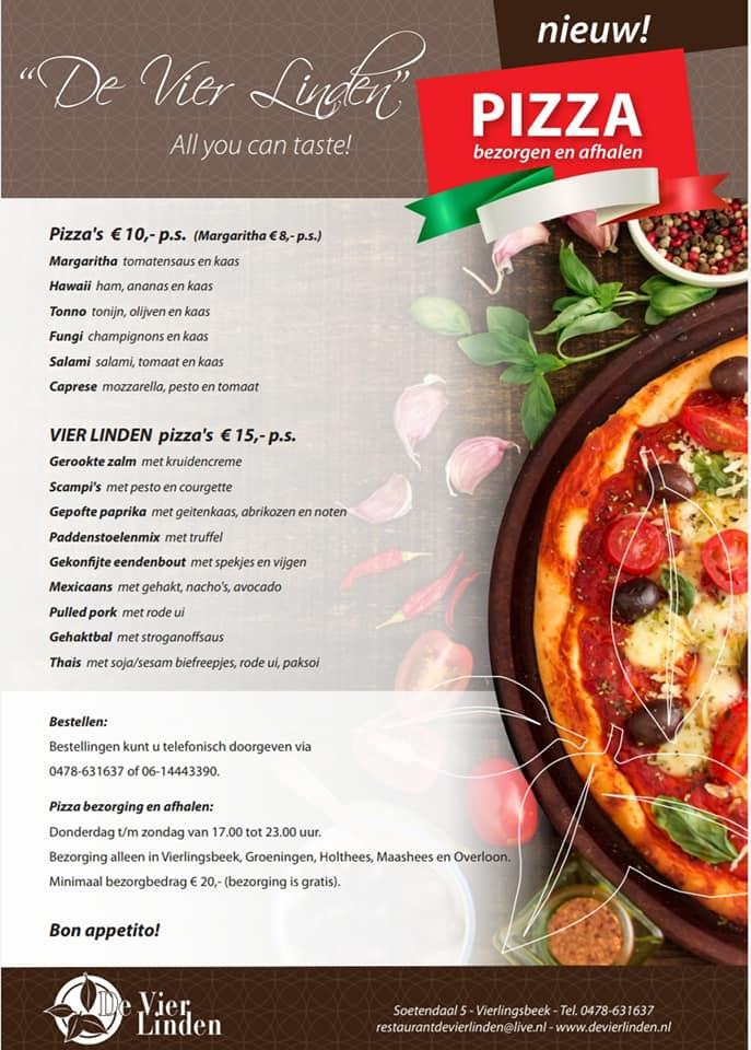 Menu at Restaurant De Vier Linden, Vierlingsbeek