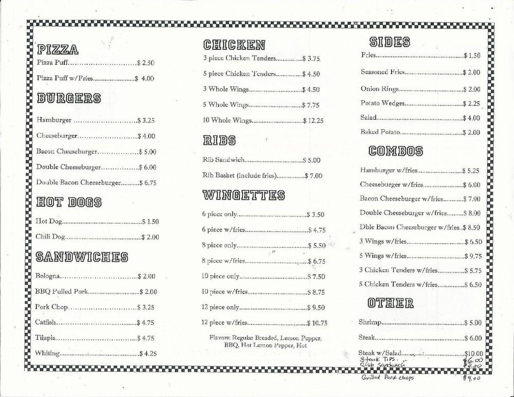 Menu at Hwy 80 Diner restaurant, USA, US-80
