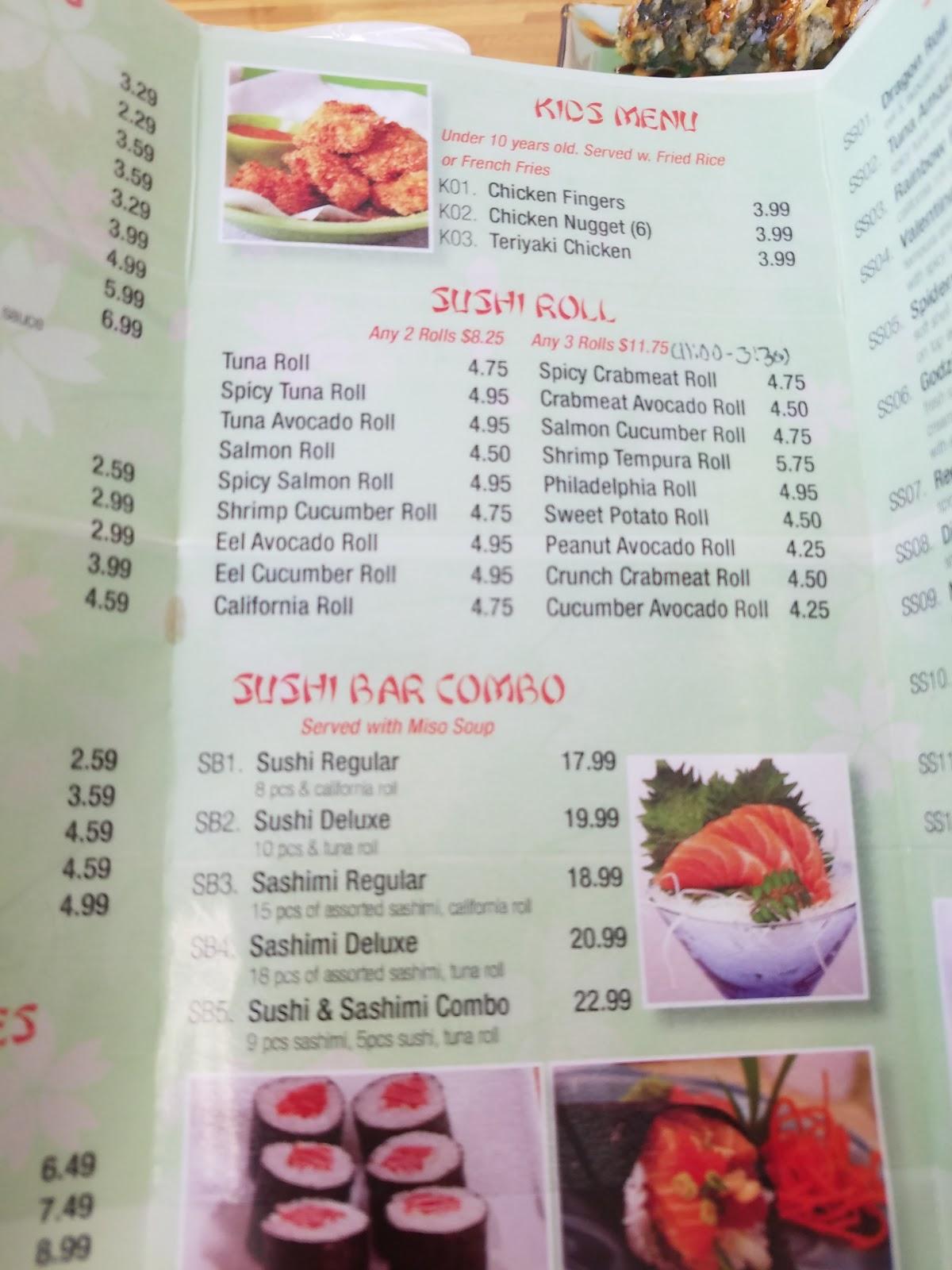 Menu at Ichiban Asian Fusion restaurant, Harrison