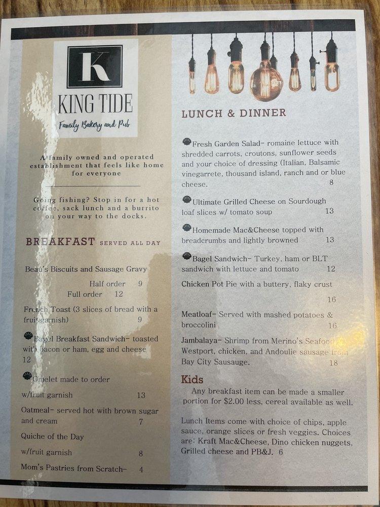 Menu at The King Tide pub & bar, Westport