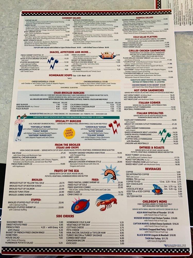 Menu at Menlo Park Diner restaurant, Edison, US-1