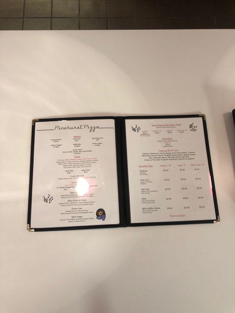 Menu at Pinehurst Pizza pizzeria, Pinehurst