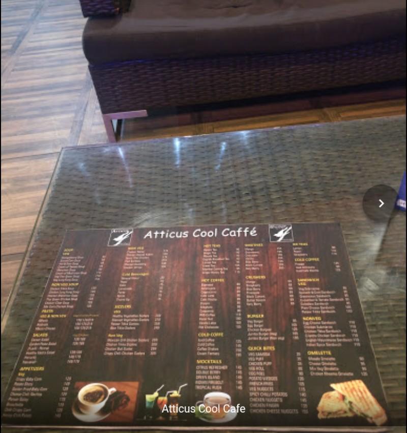 Menu at Atticus Cool Cafe, Bengaluru