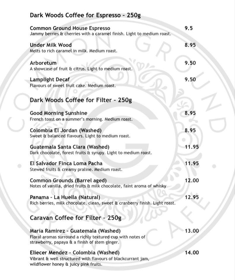 Menu at Common Ground pub & bar, Altrincham