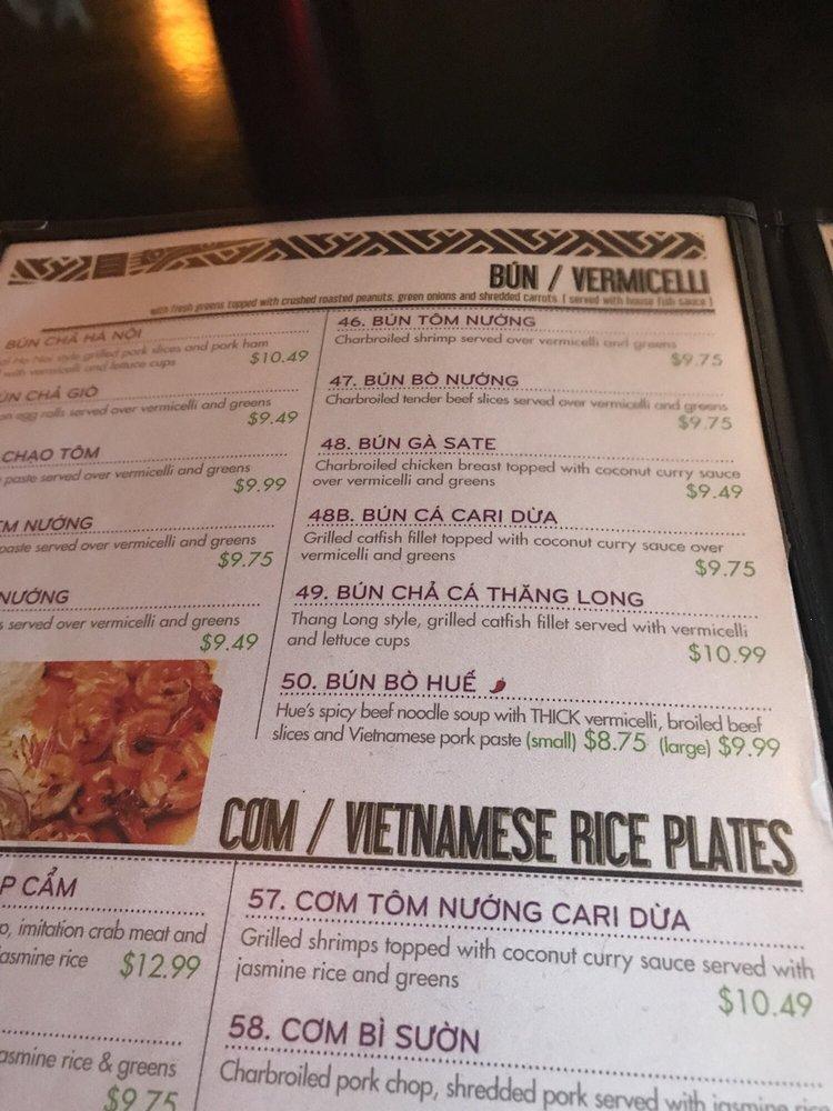 Menu at Miss Saigon Downtown pub & bar, Tucson, 47 N 6th Ave