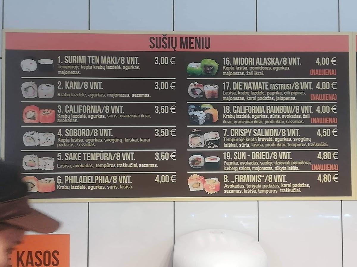 Menu at Biržų Senoji Kebabine, Wok, Sushi restaurant, Biržai