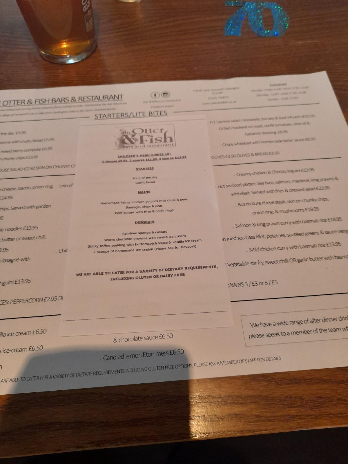 Menu at The Otter And Fish pub & bar, Darlington