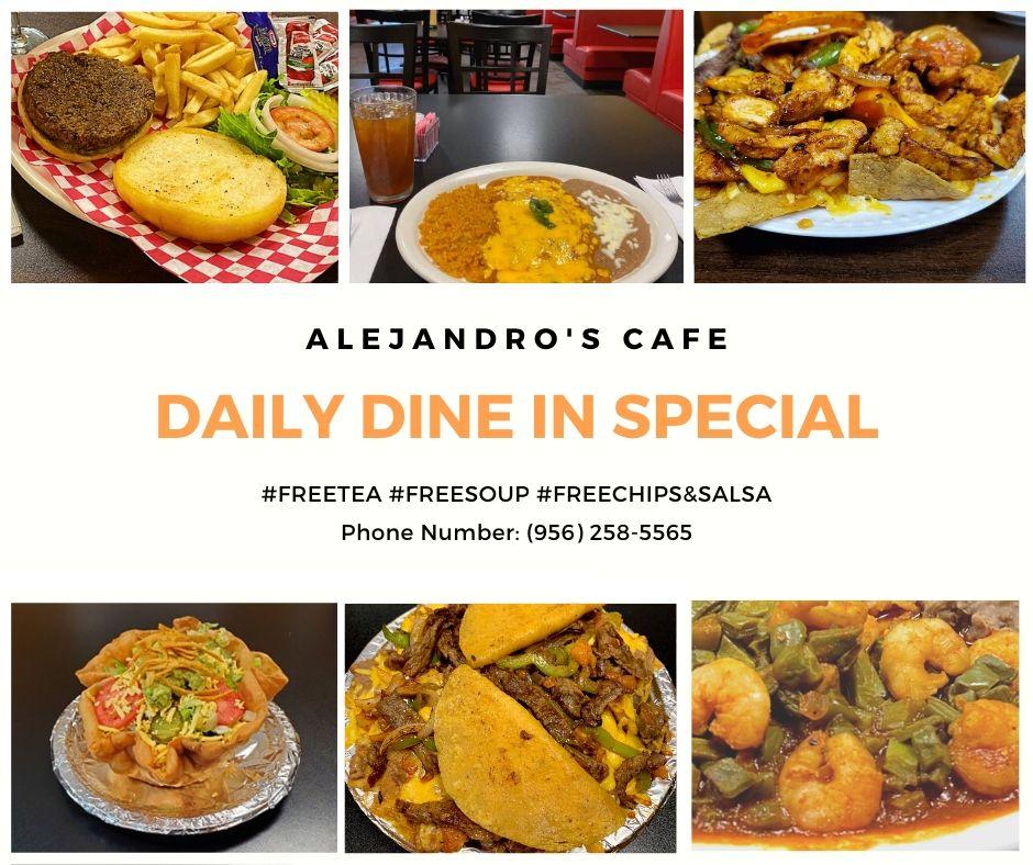 Menu at Alejandro's Cafe, Pharr, 119 E Newcombe Ave