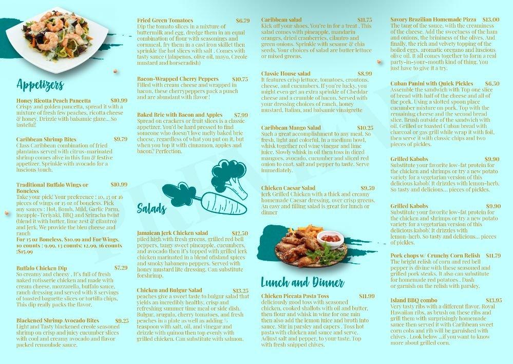 Menu at Island Bitz, Tampa