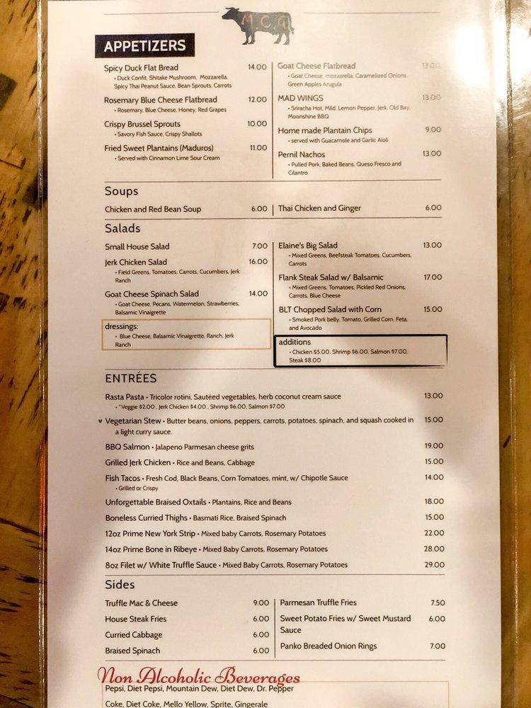 Menu at Mad Cow Grill pub & bar, Laurel