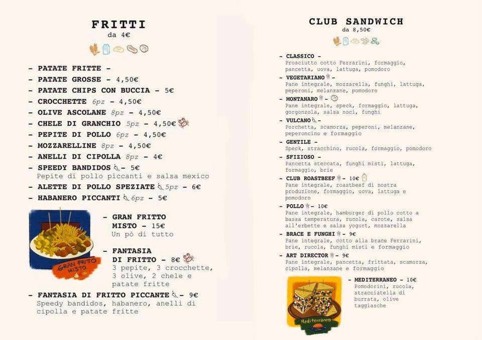 Menu at River Pub, Mirano