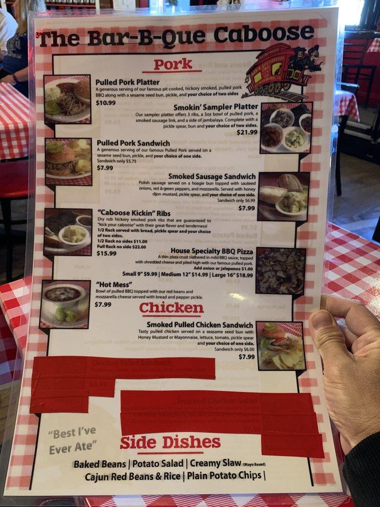 Menu at BBQ Caboose Cafe, Lynchburg, 217 Main St