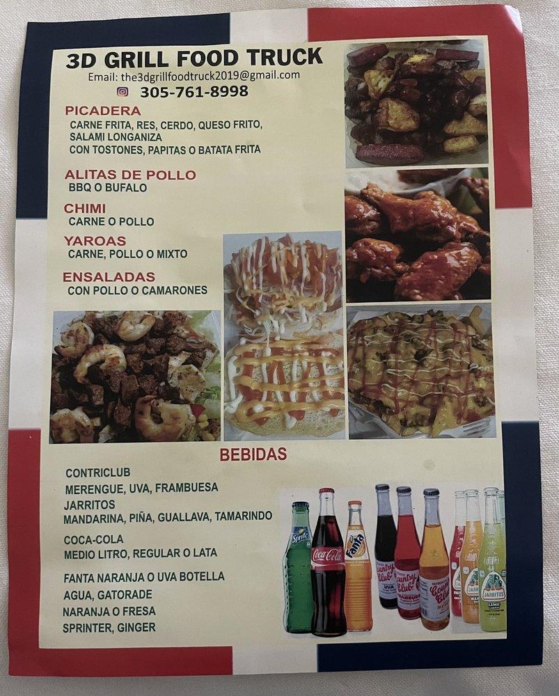 Menu at 3D Grill Food Truck, Cutler Bay