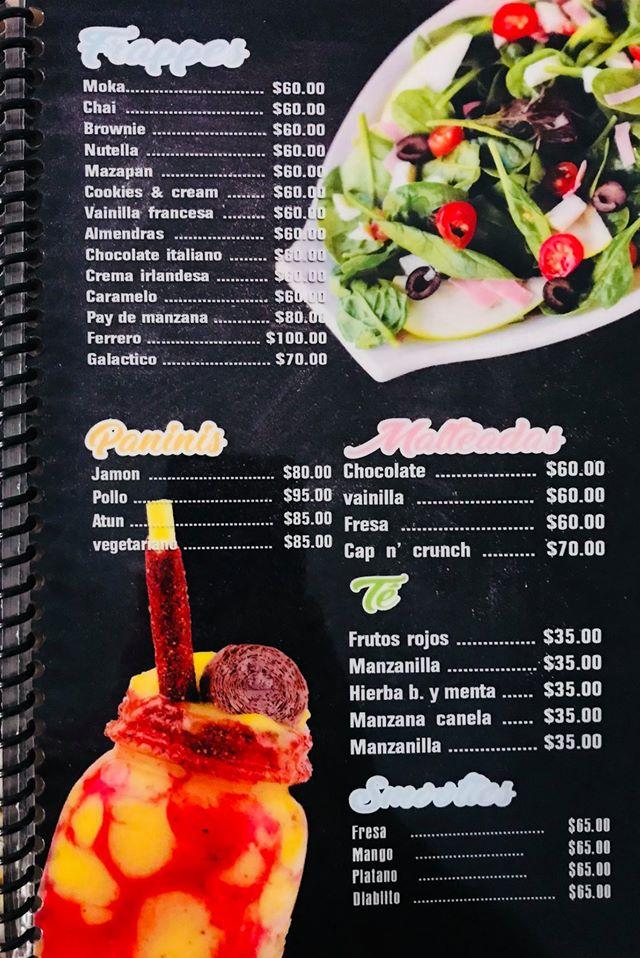 Menu at Cherry crepas & cafe, Ensenada
