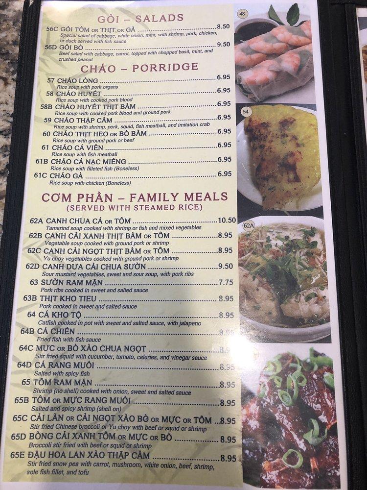 Menu at Da Vàng Restaurant, Phoenix