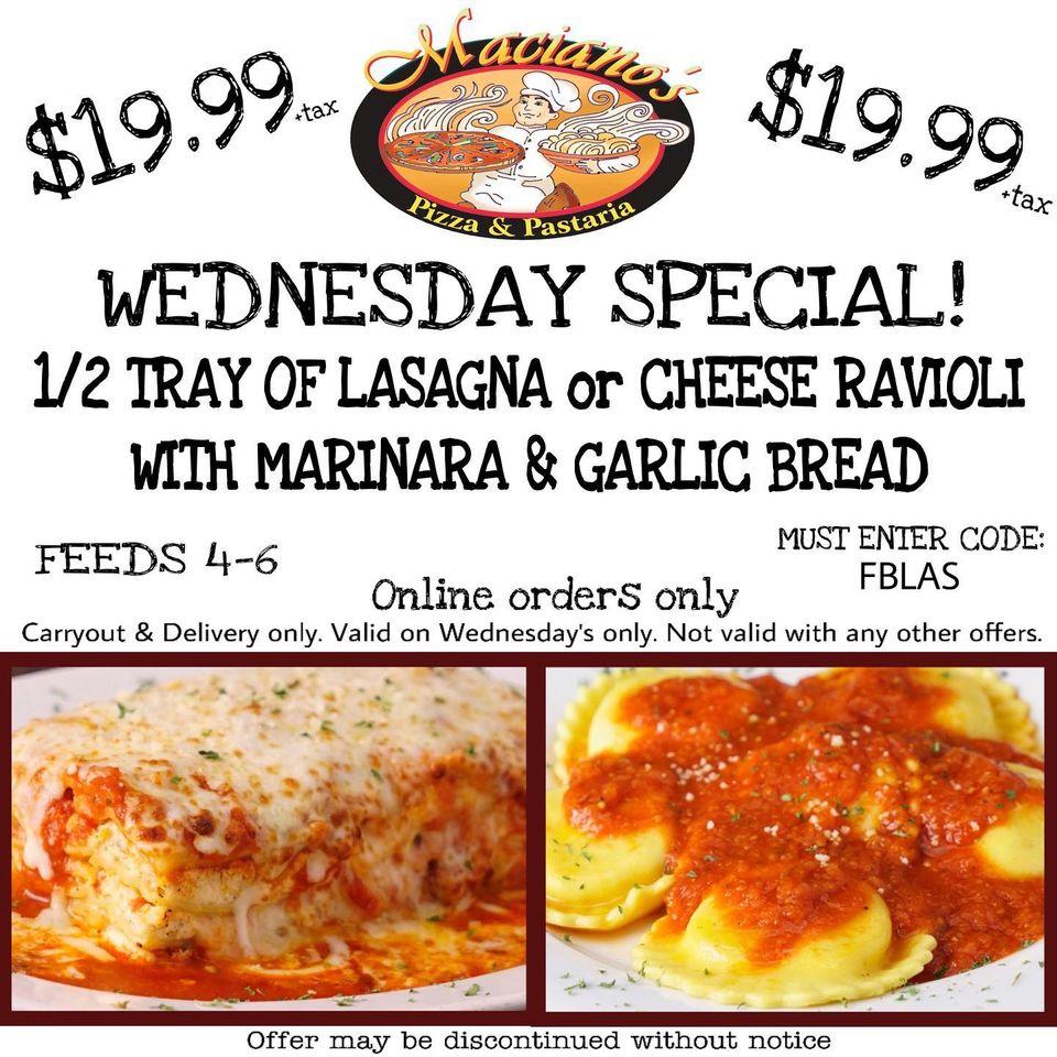 Menu at Maciano's Pizza & Pastaria pizzeria, Yorkville