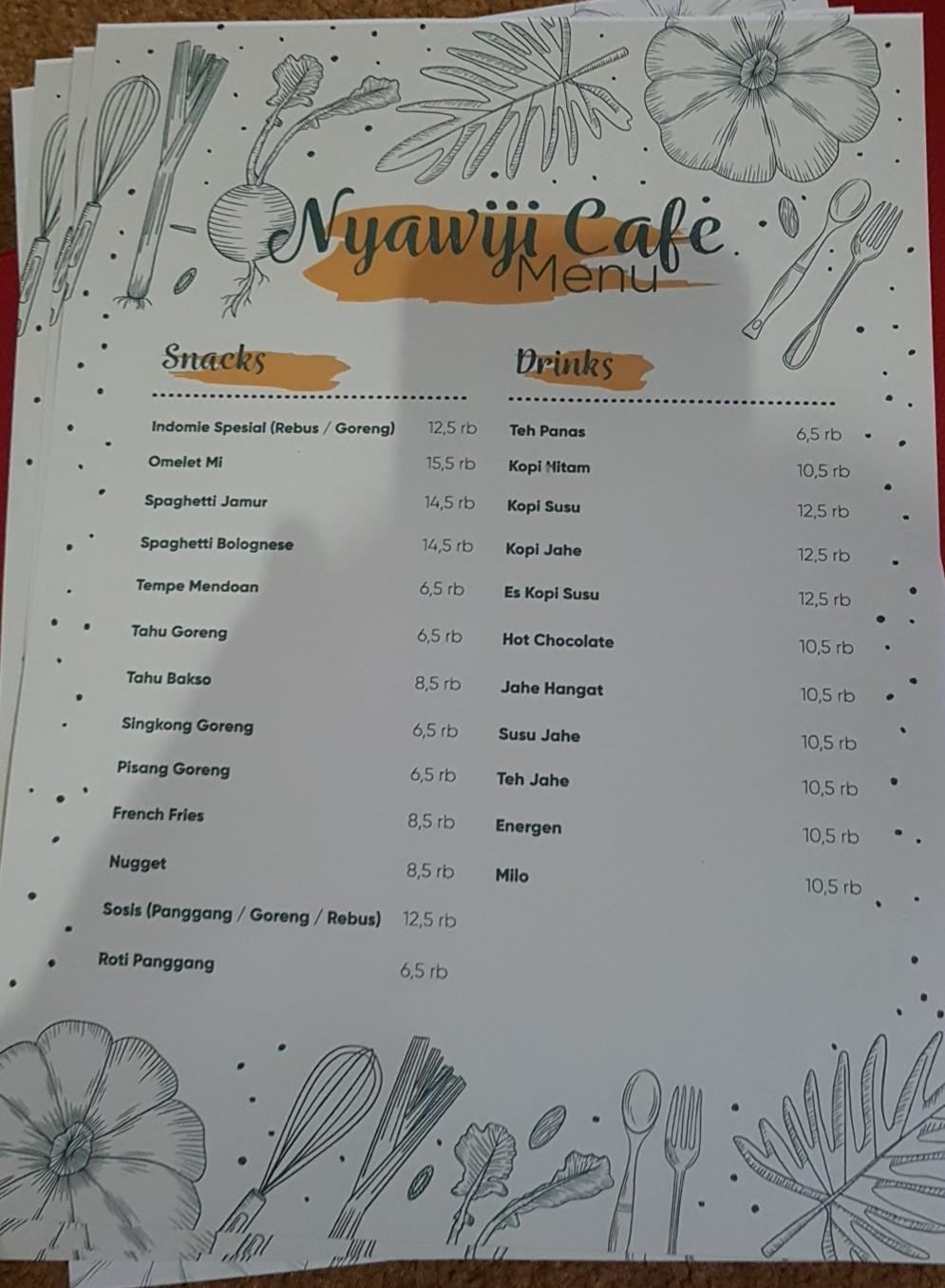 Menu at Nyawiji Sekembang Homestay & Cafe, Windusari