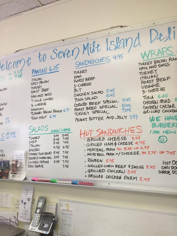 Menu at Seven Mile Island, Avalon