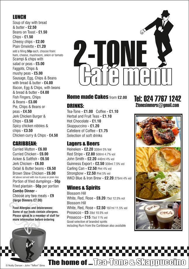 Menu at Simmer Down Restaurant, Coventry