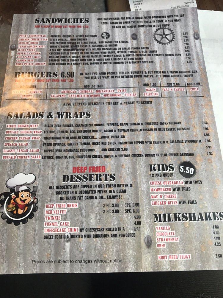 Menu at Spanky's Food Factory restaurant, Garden City Park