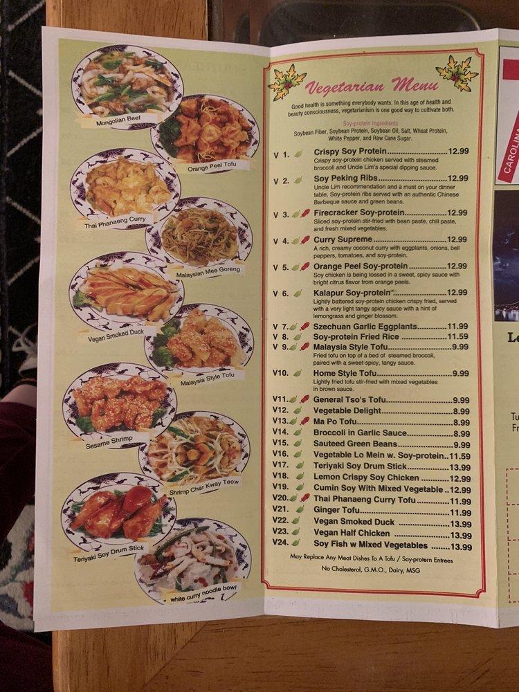 Carta del restaurante Uncle Lim's Kitchen, Wilmington