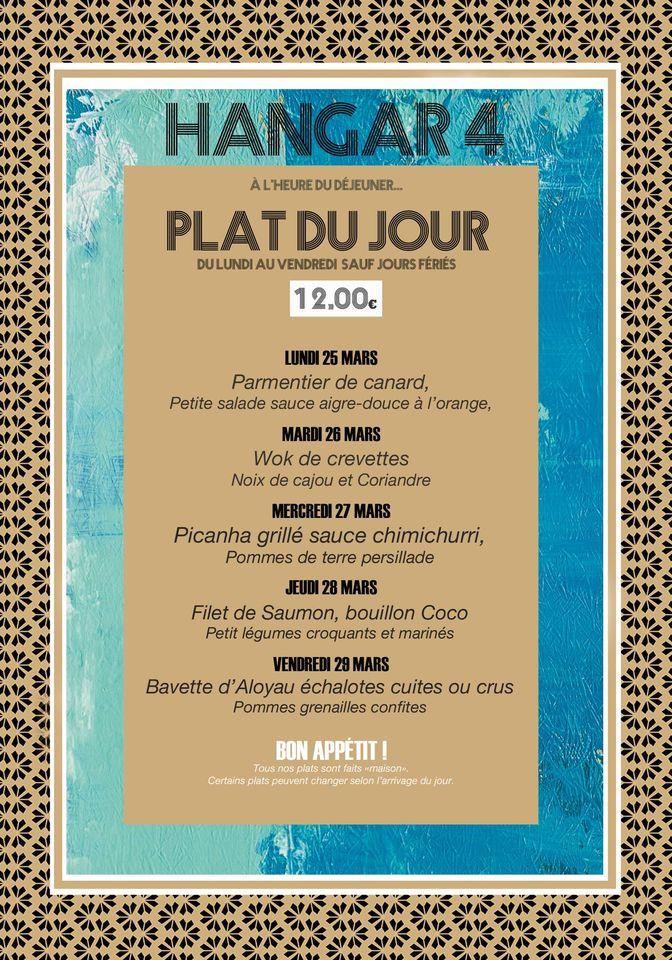 Menu at Hangar 4 restaurant, Libourne