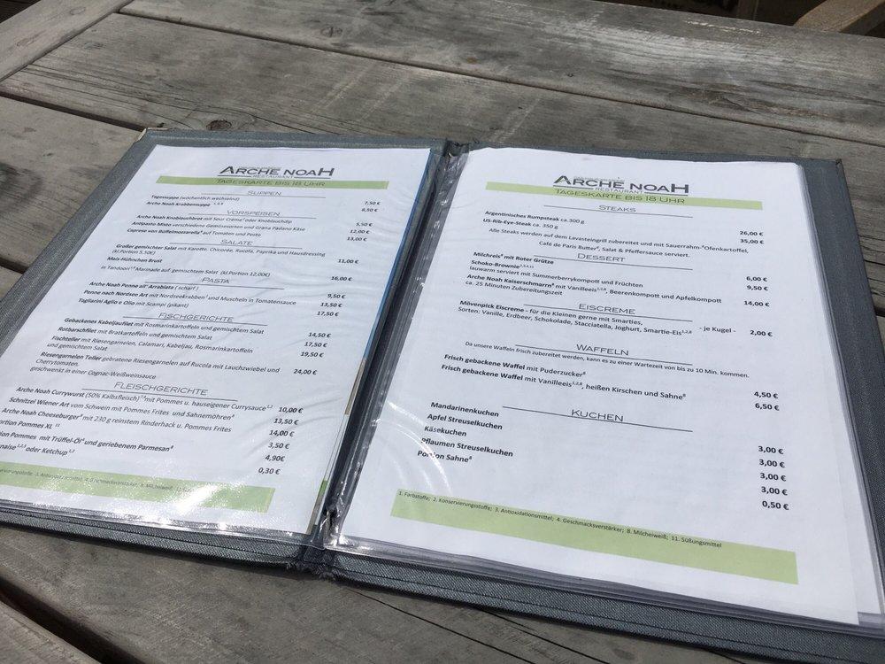 Speisekarte von Restaurant Arche Noah, Sankt Peter-Ording, An der Seebrücke