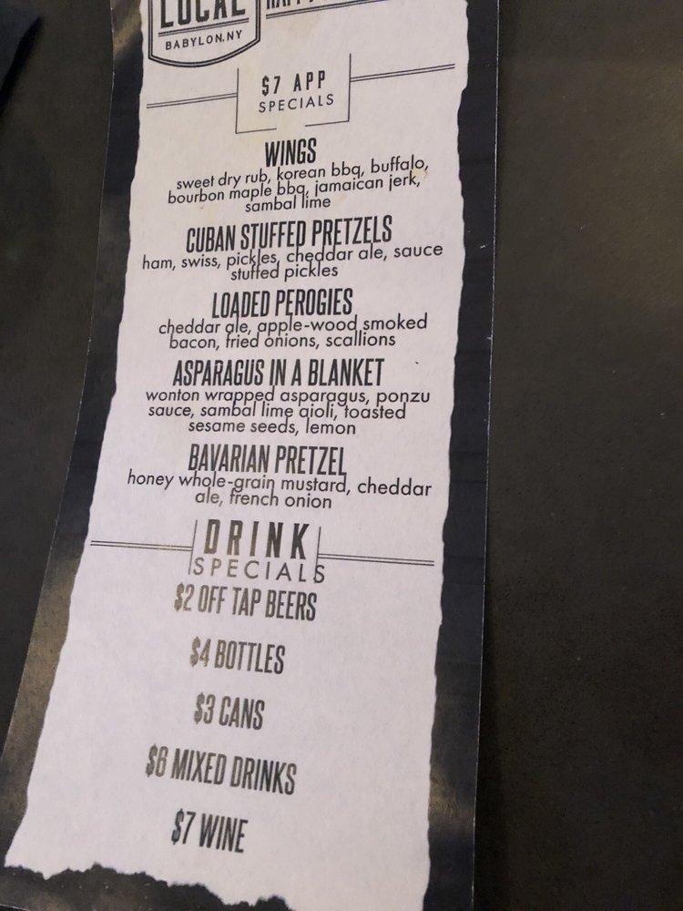Menu at The Local pub & bar, Babylon