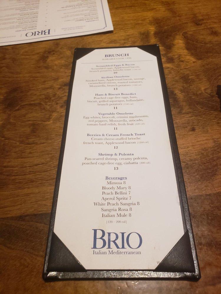 Menu at Brio Italian Grille pub & bar, Cherry Hill