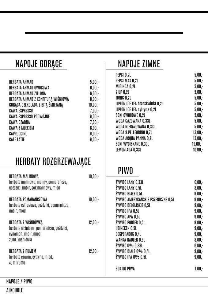 Menu at Restauracja NOVA trattoria restaurant, Buk