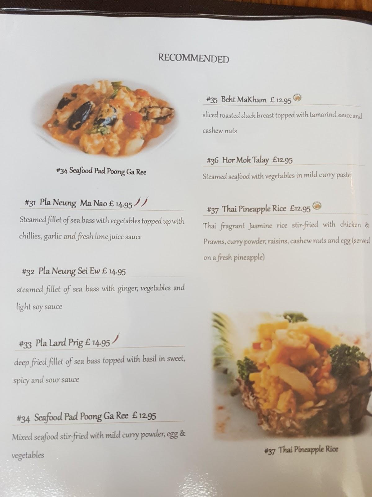 Menu at Thai Valley Restaurant, Selkirk