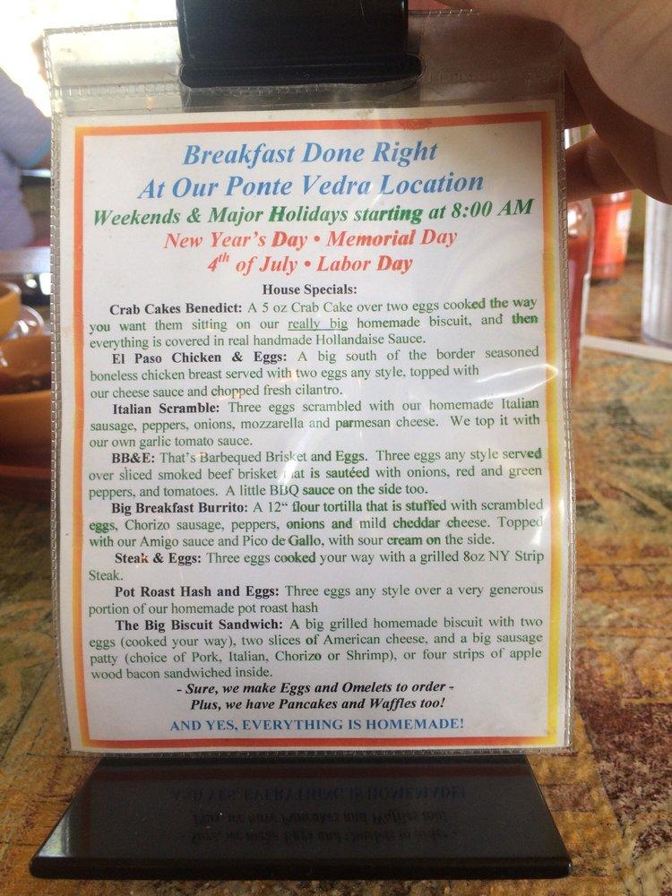 Menu at Barbara Jean's On The Water, Palm Valley, 15 S Roscoe Blvd