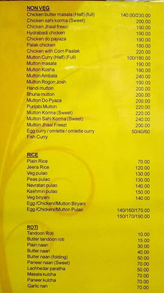 Menu at Big Boss Restaurant, Tinsukia